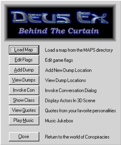 Debug Menu Dx Deus Ex Wiki Fandom