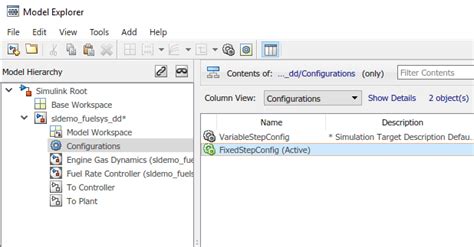 Manage Configuration Sets For A Model Matlab And Simulink