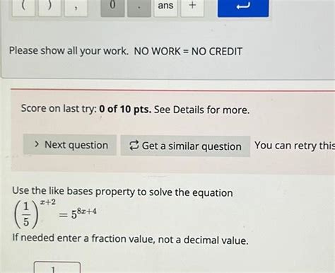 [answered] 0 ans next question please show all your work no work no