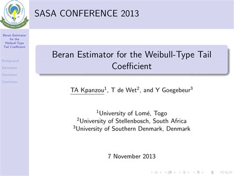 Pdf Beran Estimator For The Weibull Type Tail Coefficient