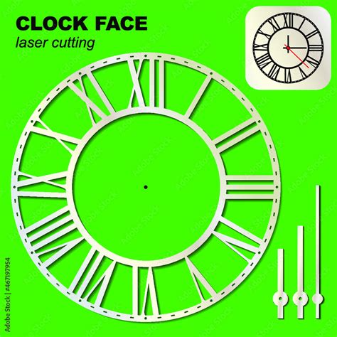 Clock Face Template With Hour Minute And Second Hands Suitable For Laser Cutting Laser Cut