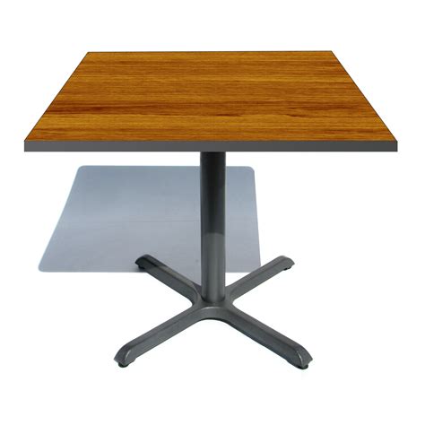 Mesa Melamina 80x80 Cm Para Restaurante Con Base Pedestal De Cruz