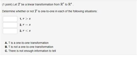 Solved Point Let T Be A Linear Transformation From Rr To Chegg