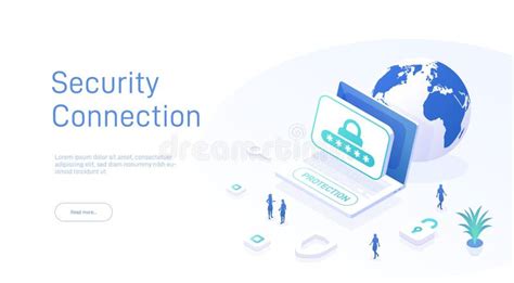 Security Connection Landing Page Template Password Entry Window For Access To Personal Data