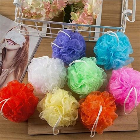 Kit 12 Nylon Loofah Sponges With String For Exfoliating Bath Shein Uk