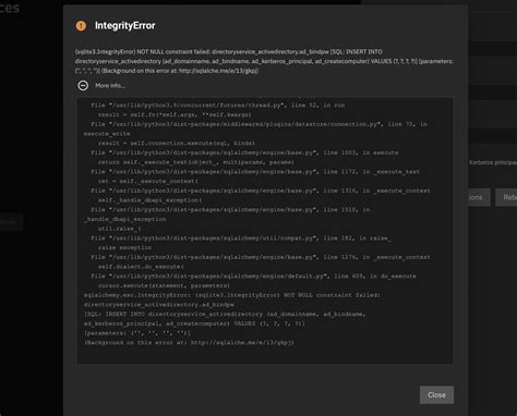 error connecting truenas to active directory software and web