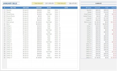 Send You Monthly Bill Tracker Excel Template By Excelanss Fiverr