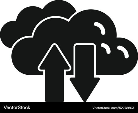 Cloud Computing Data Storage Showing Downloading Vector Image