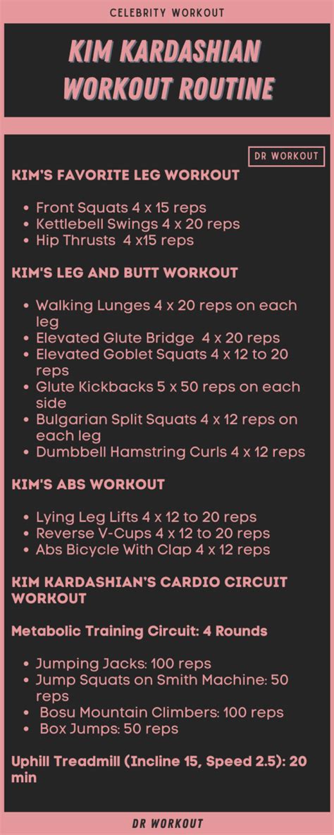 Kim Kardashians Workout Routine Dr Workout