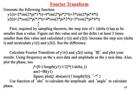 Fourier Transformusing Matlab Generate The Following