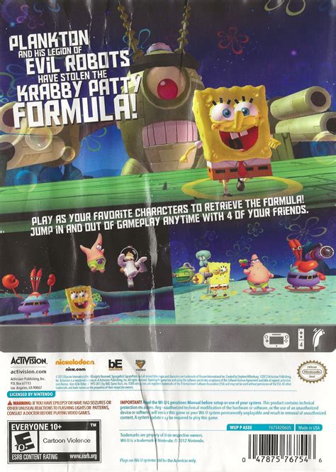 Spongebob Squarepants Planktons Robotic Revenge Box Shot For Playstation 3 Gamefaqs