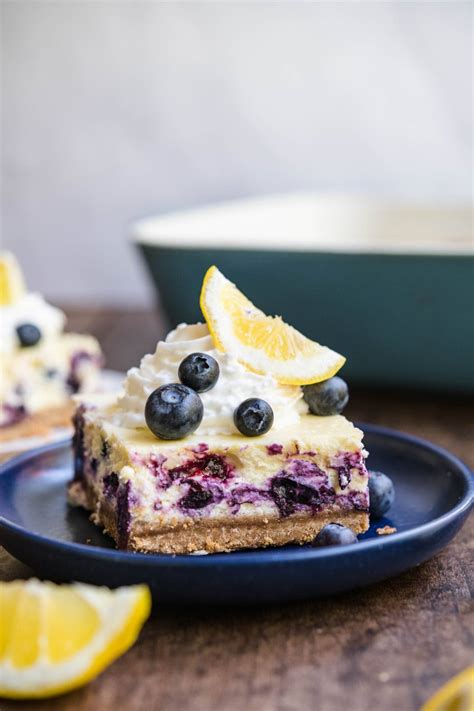 Delicious Blueberry Lemon Cheesecake Bars Recipe Dinner Then Dessert