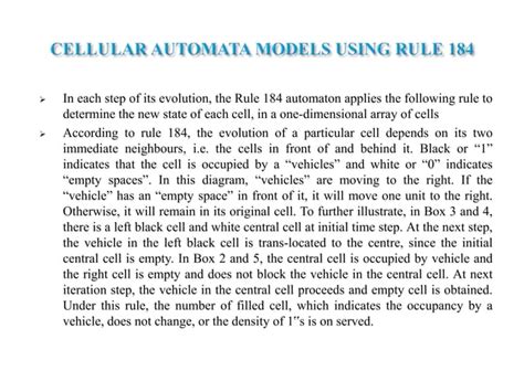Cellular Automata Traffic Flow Model Pptx