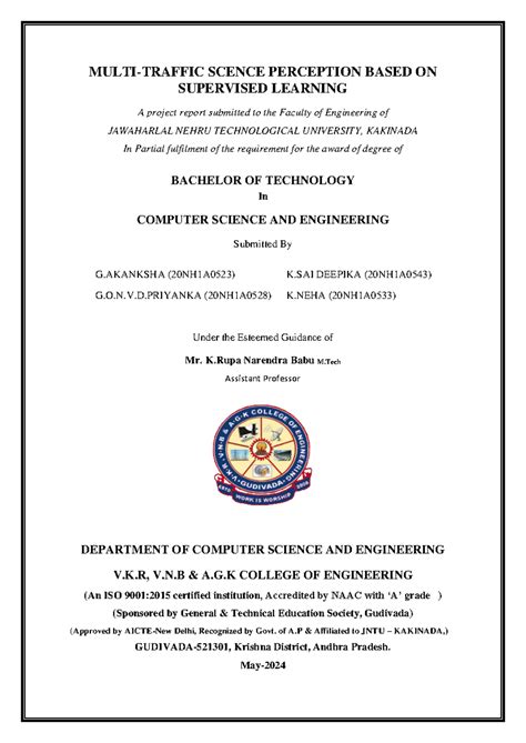 Multi Traffic Scence Perception Based On Supervised Learning Onvd 20nh1a0528 K