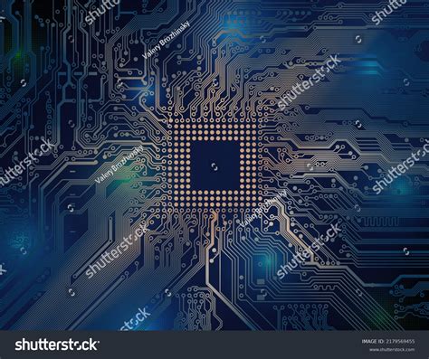 Printed Circuit Board Motherboard Abstract Technological Stock Illustration 2179569455