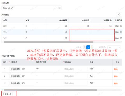 请问宜搭 集成and自动化更新数据后，子表单新增一项后数据混乱。详情请看图。 问答 阿里云开发者社区