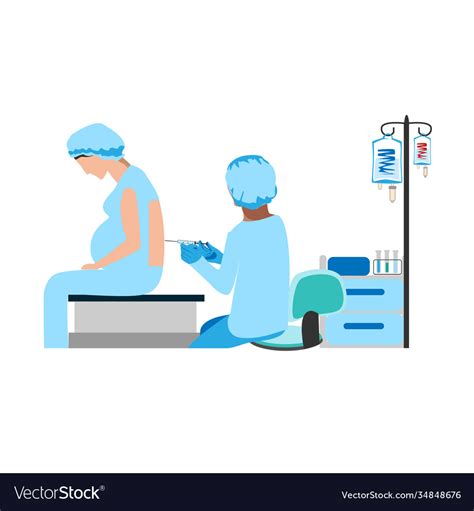 Epidural Anesthesia Royalty Free Vector Image Vectorstock