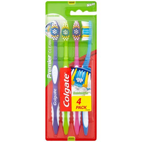 Colgate Premier Clean Medium Toothbrush 4pk Dental Care Bandm