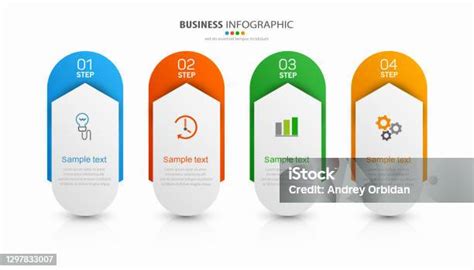 아이콘과 4가지 옵션 또는 단계가 있는 비즈니스 인포그래픽 템플릿 0명에 대한 스톡 벡터 아트 및 기타 이미지 0명 개념 개체 그룹 Istock