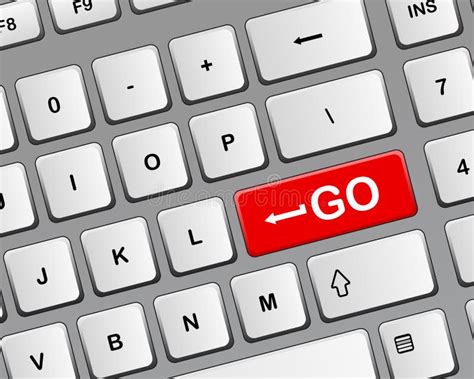 Go Button Computer Key Green Press Proceed Stock Illustration
