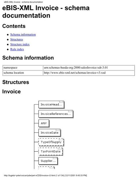 Ebis Xml Invoice Schema Documentation