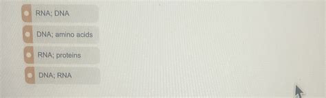 Solved Rna Dnadna Amino Acidsrna Proteinsdna Rna