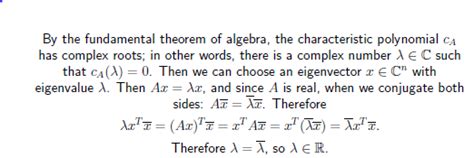 Linear Algebra Real Symmetric Matrices Have Only Real Eigenvalues