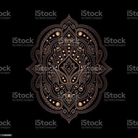 럭셔리 골드 블랙 만다라 벡터입니다 민족 로얄 패턴입니다 다 마스크 Arabesque 디자인 만다라에 대한 스톡 벡터 아트 및