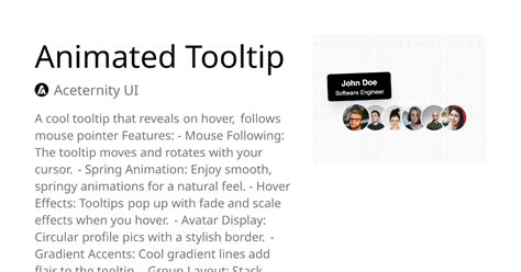 Animated Tooltip 21stdev Discover Share And Craft Ui Components