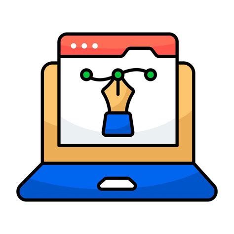 pen with nodes on web page bezier tool icons 59089402 vector art at