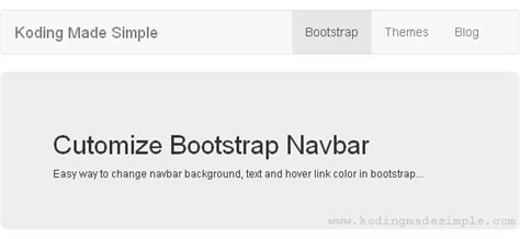 Change Bootstrap Navbar Color Text And Hover Color