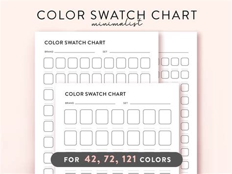 Color Swatch Chart Blank Color Chart Printable Color Swatch Template