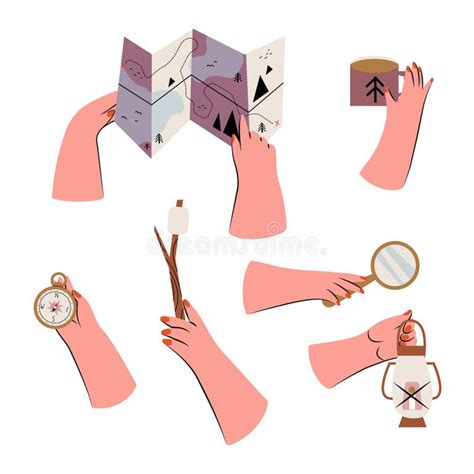 Travel Hands Holding Magnifying Glass Stock Illustrations 47 Travel