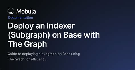 Deploy An Indexer Subgraph On Base With The Graph Mobula Api