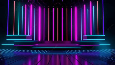 네온 무대 배경 네온 불빛 무대 무대 일러스트 배경 일러스트 및 사진 무료 다운로드 Pngtree