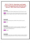 WGU C OA Operations And Supply Chain Management Exam Questions And Answers