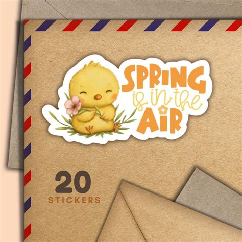 Spring Chicky Stickers Set Of 20 Happy Mail Sticker Flakes Cute Penpal Supplies For Snail Mail