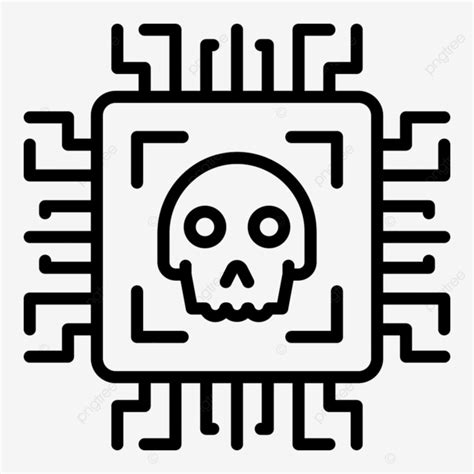 Malicious Technologies Icon Outline Vector Hacker Cyberspace Evil