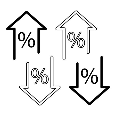 Premium Vector Interest Rates Fluctuation Symbols Vector Finance Arrows Economic Indicators