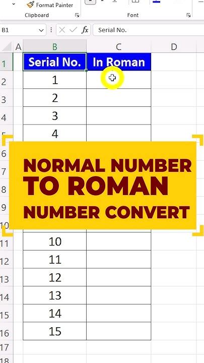 How To Use Roman Function In Excel Tips And Tricks 💯💫 Number To Roman Convert Excelshorts