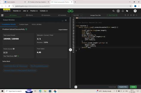Geekstreak2024 Geeksforgeeks Coding Challenges Rupesh Kumar Kuraganti