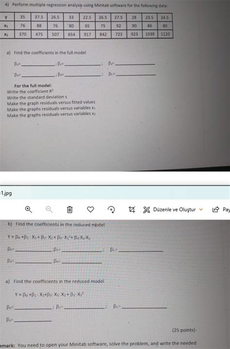 Solved 4 Perform Multiple Regression Analysis Using Minitab Chegg Com