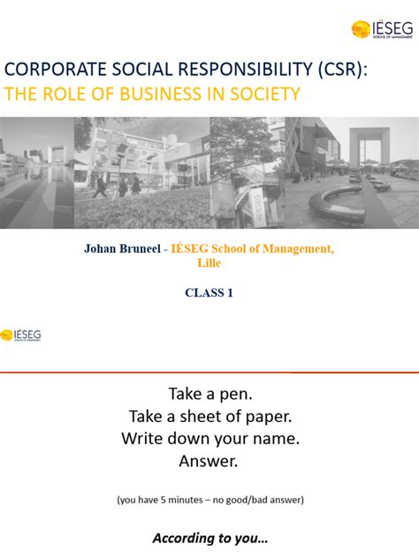 Csr Class 1 Johbru Final Pdf Corporate Social Responsibility Csr Class 1 Johbru Final Pdf Corporate Social Responsibility