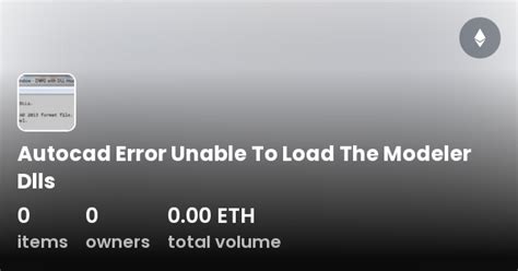Autocad Error Unable To Load The Modeler Dlls Collection OpenSea