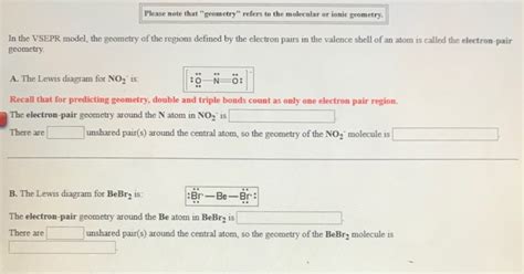 Solved Please Note That Geometry Refers To The Molecular Or