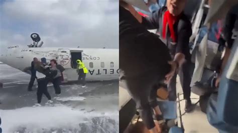 Video Shows Chaos As Delta Airlines Plane Crashes At Toronto Airport