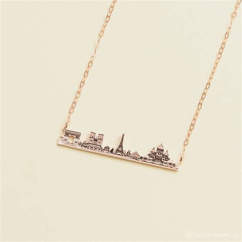 Custom City Necklace Skyline Necklace Cityscape Necklace Etsy