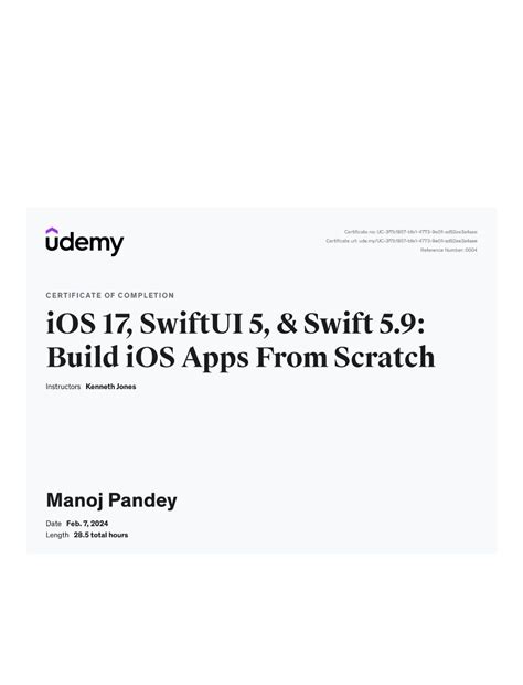 Certificate For Ios 17 Swiftui 5 And Swift 59 Manoj Pandey Posted On