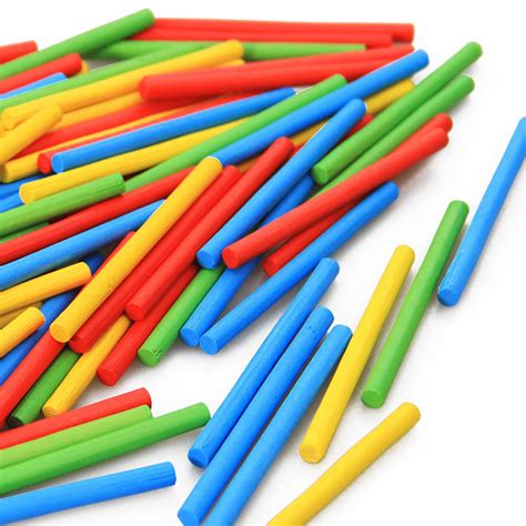 100pcs Colorful Bamboo Counting Sticks Mathematics Vicedeal