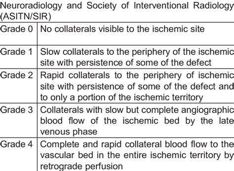 The Most Commonly Used Angiographic Collateral Grading Scale